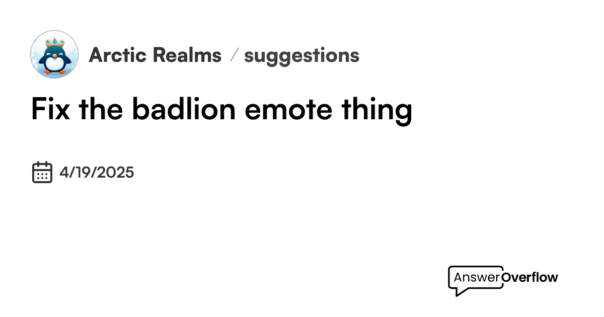 Fix the badlion emote thing - Arctic Realms