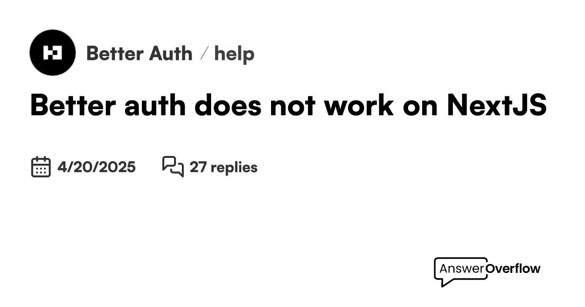 Better auth does not work on NextJS - Better Auth