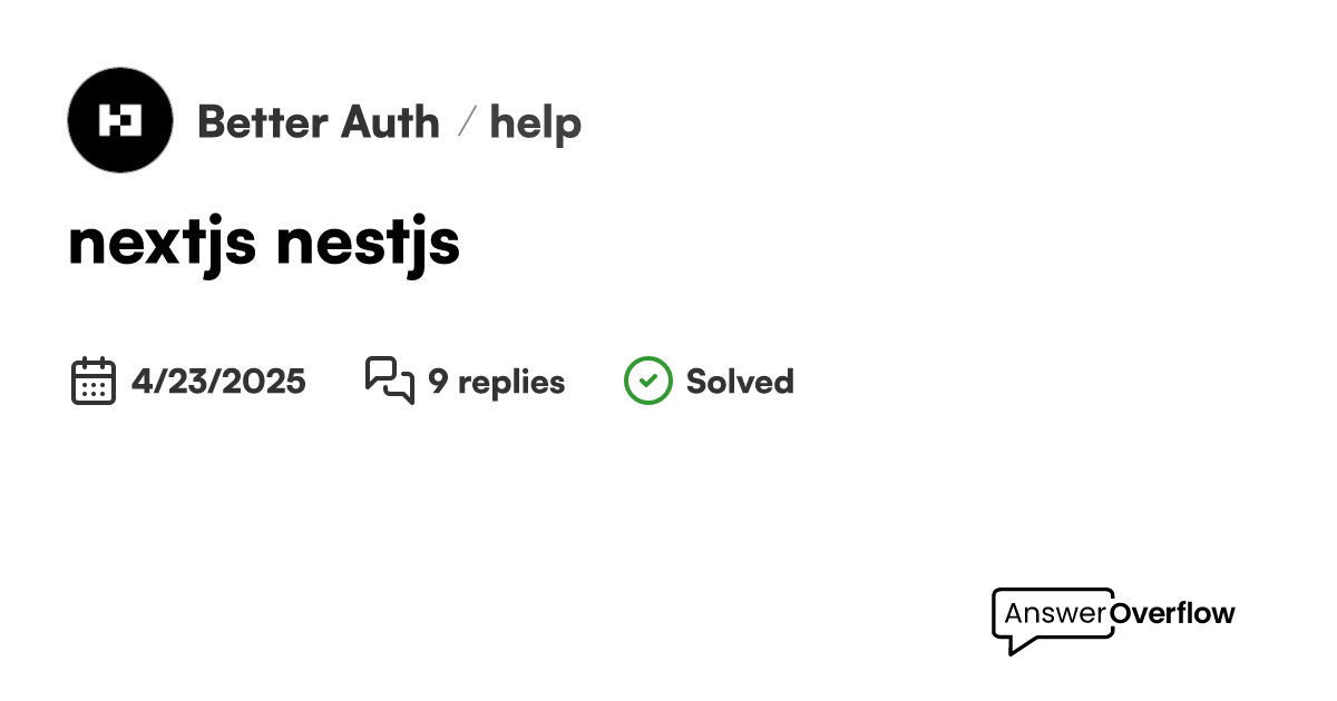nextjs + nestjs - Better Auth