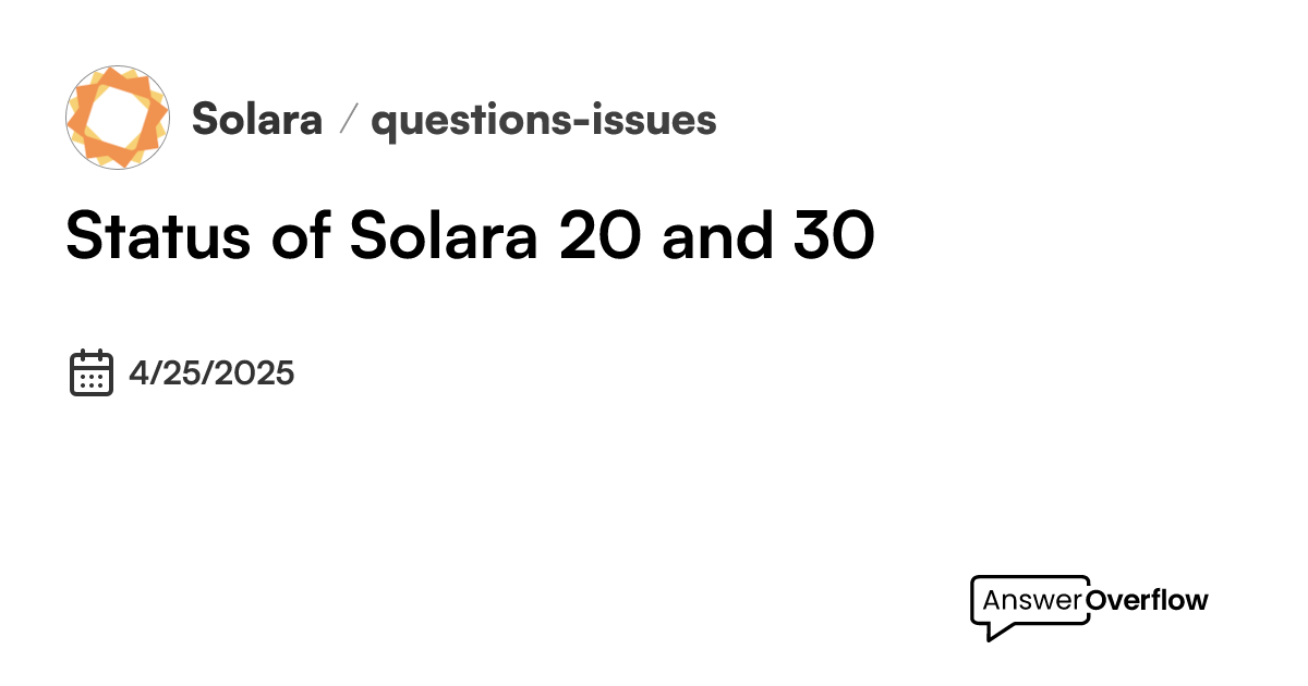 Status of Solara 2.0 and 3.0? - Solara
