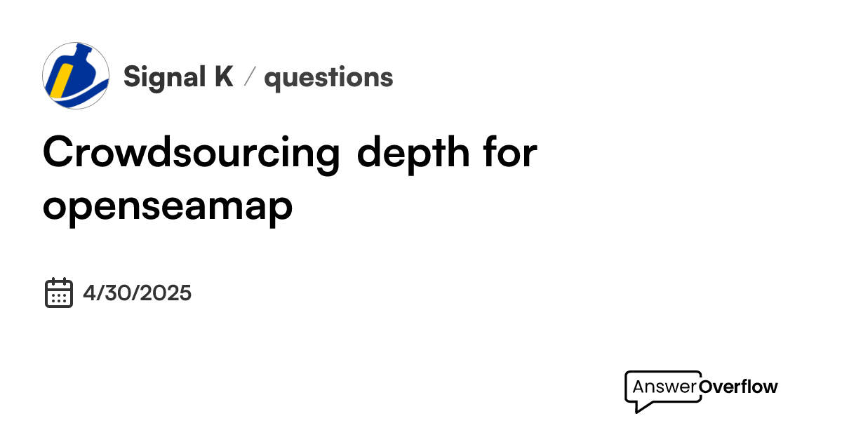 Crowdsourcing depth for openseamap - Signal K