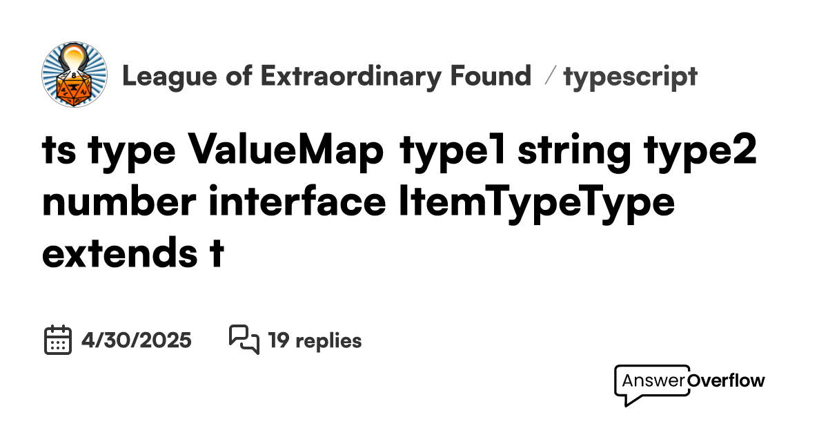 ```ts type ValueMap = { type1: string; type2: number; } interface ItemType { type: Type; value ...
