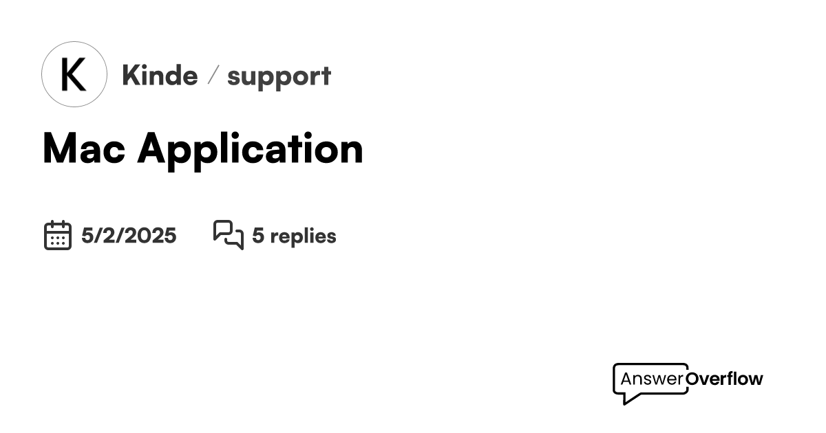 Mac Application - Kinde