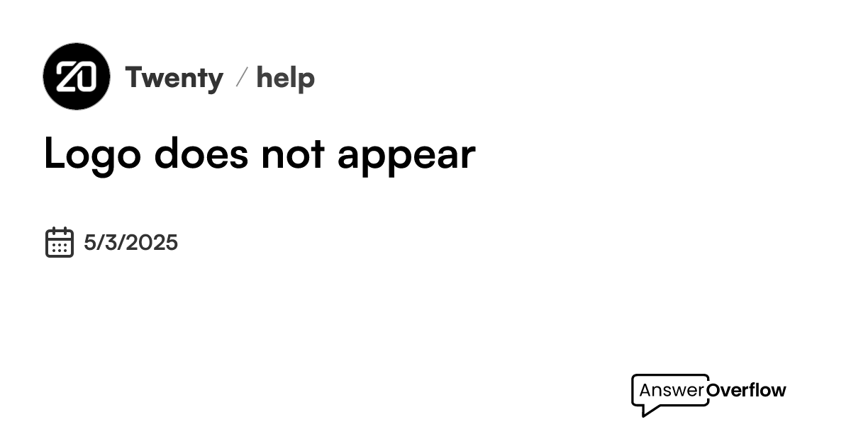Logo does not appear - Twenty