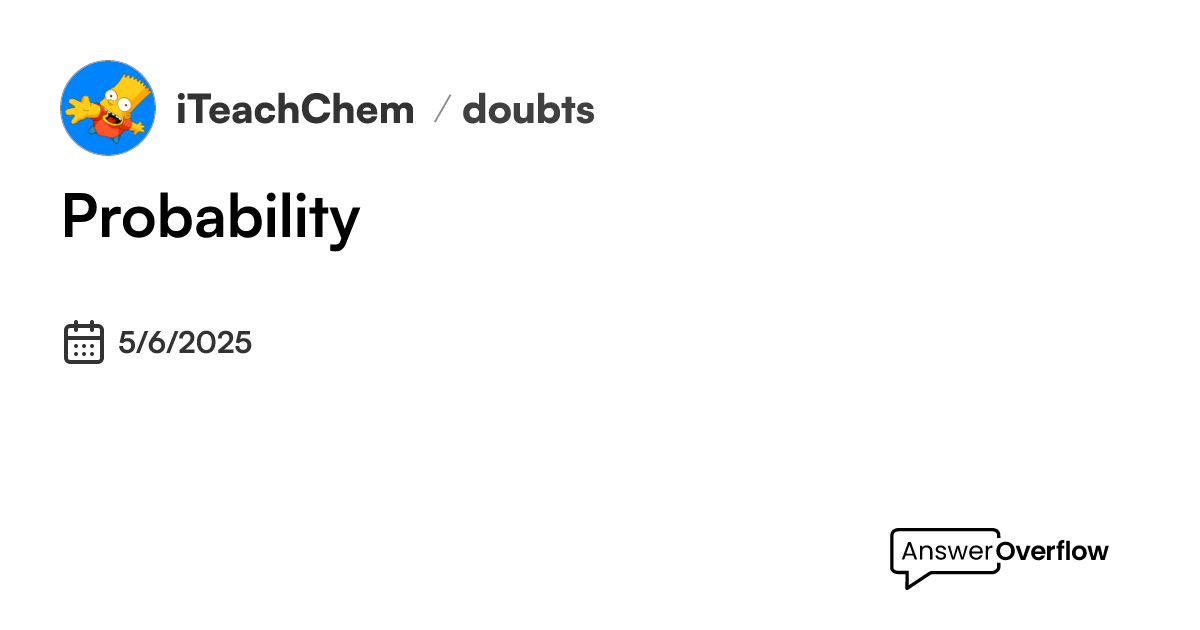 Probability - iTeachChem