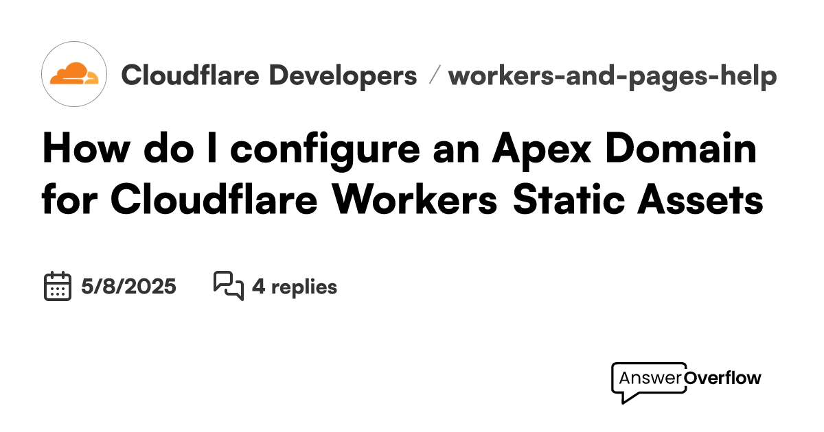 How do I configure an Apex Domain for Cloudflare Workers & Static Assets? - Cloudflare Developers