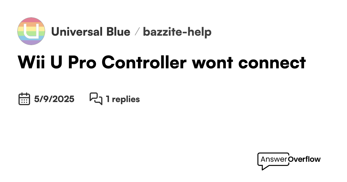 Wii U Pro Controller won’t connect - Universal Blue