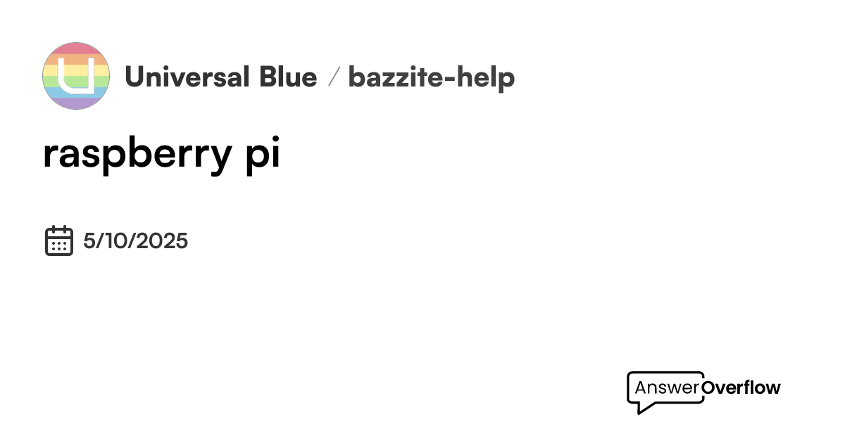raspberry pi? - Universal Blue