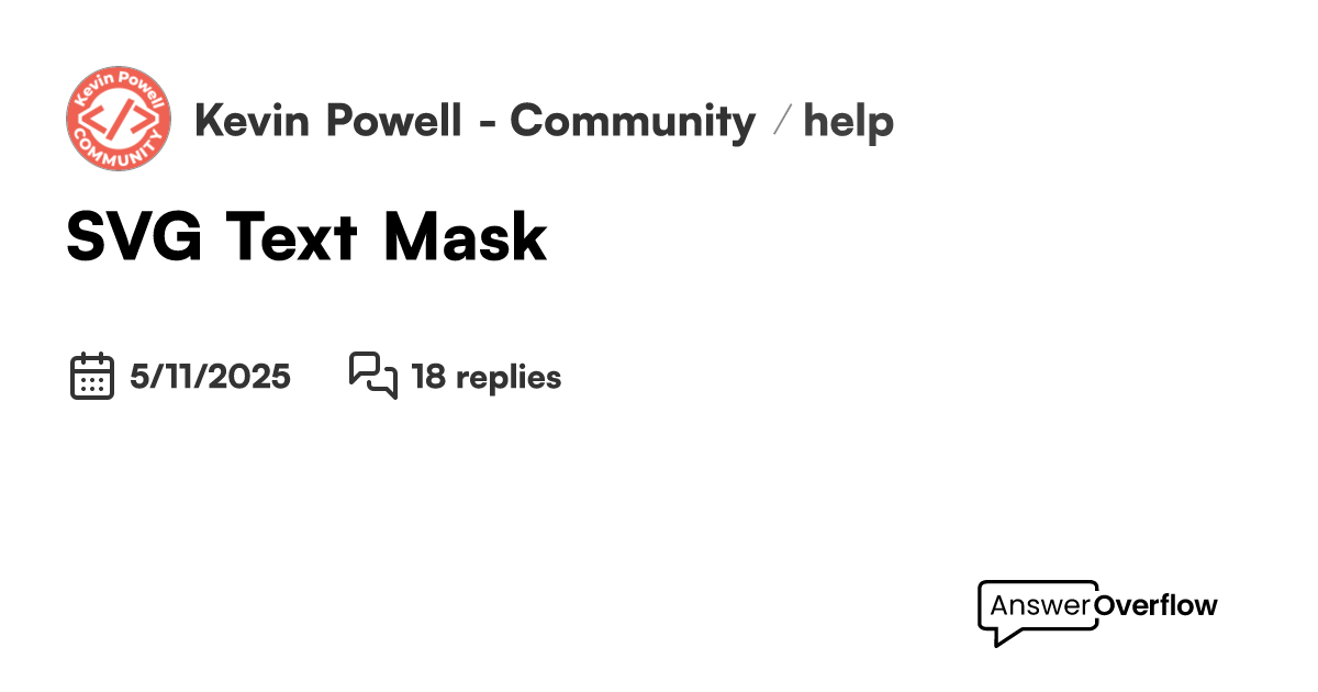 SVG Text Mask - Kevin Powell - Community