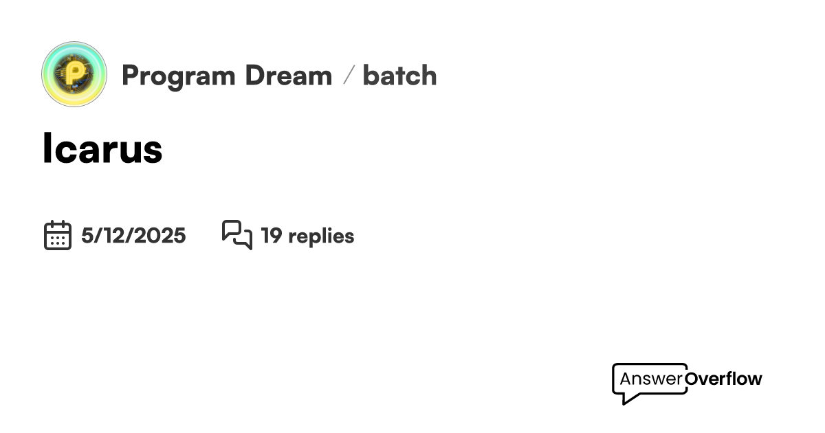 @Icarus - Program Dream