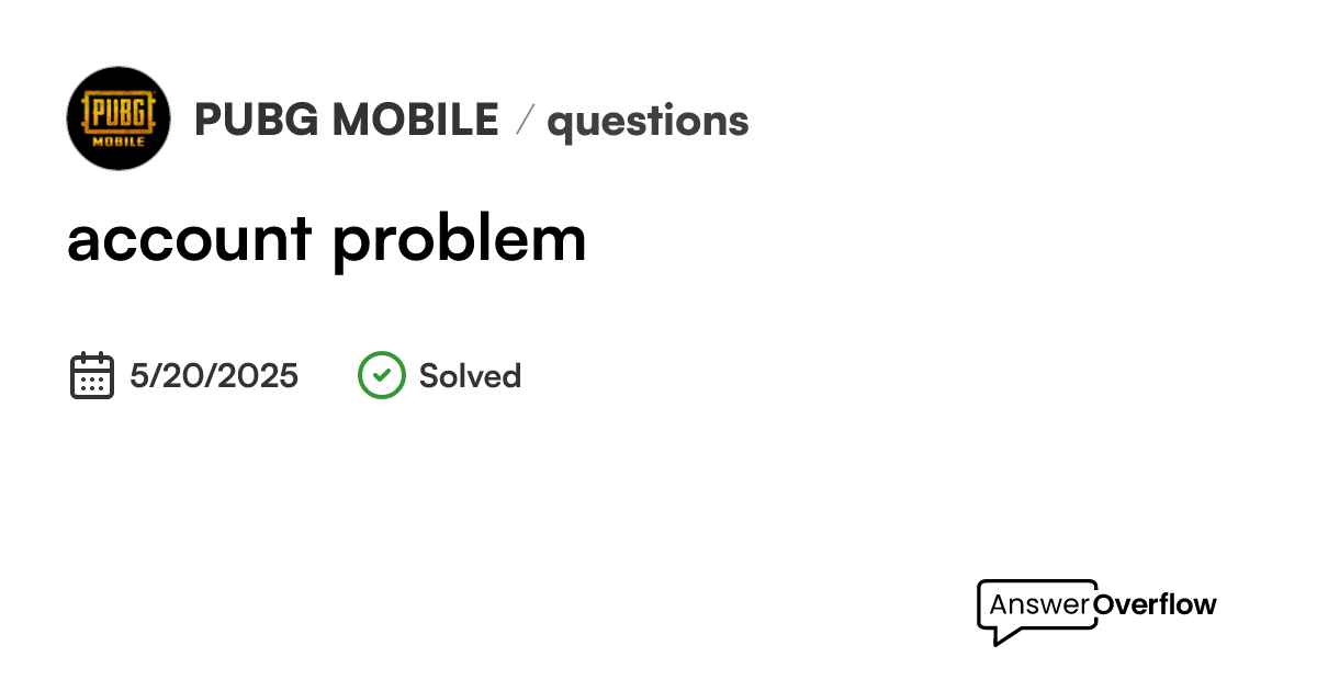 account problem - PUBG MOBILE
