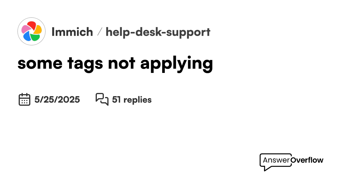 some tags not applying - Immich