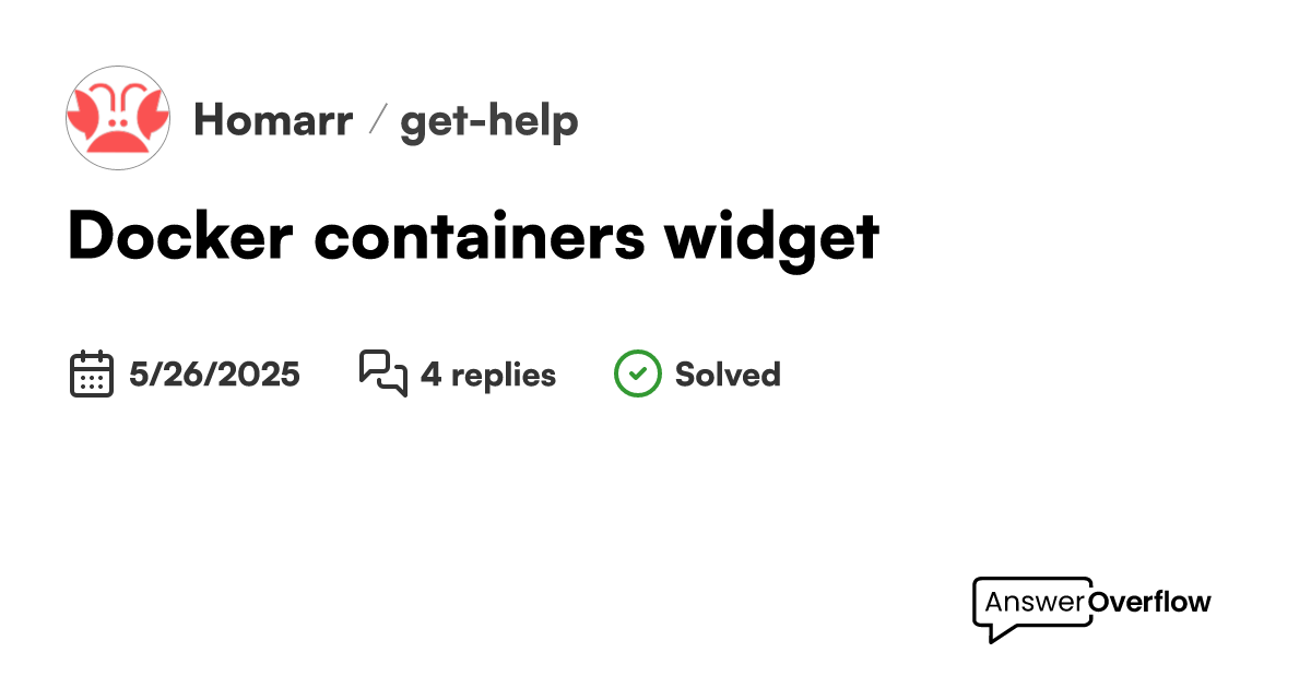 Docker containers widget - Homarr