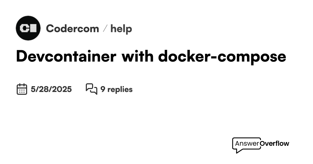 Devcontainer With Docker Compose