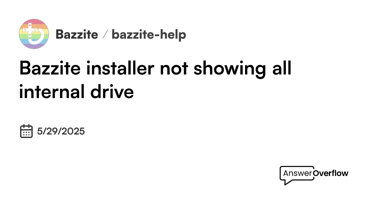 Bazzite installer not showing all internal drive - Universal Blue