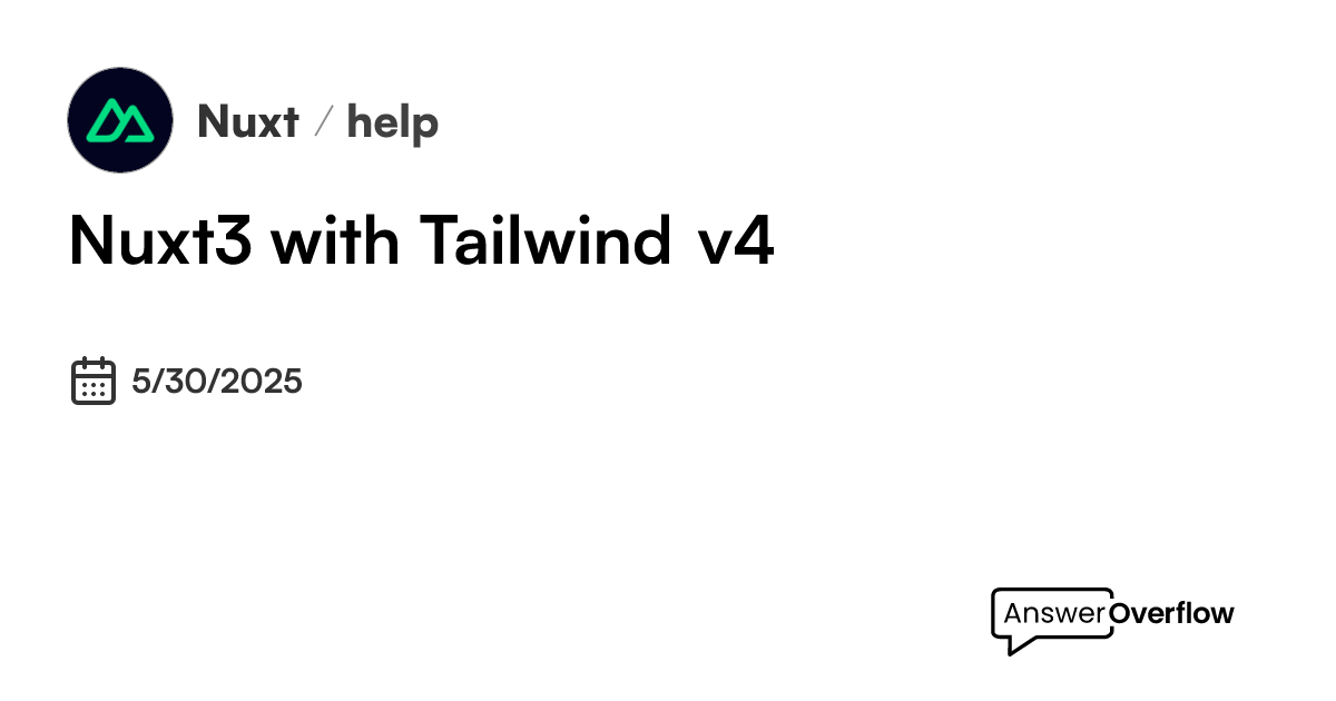 Nuxt3 with Tailwind v4 - Nuxt