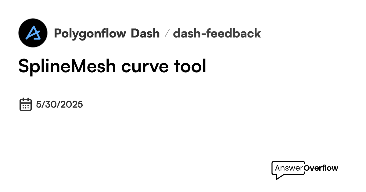 SplineMesh curve tool - Polygonflow Dash