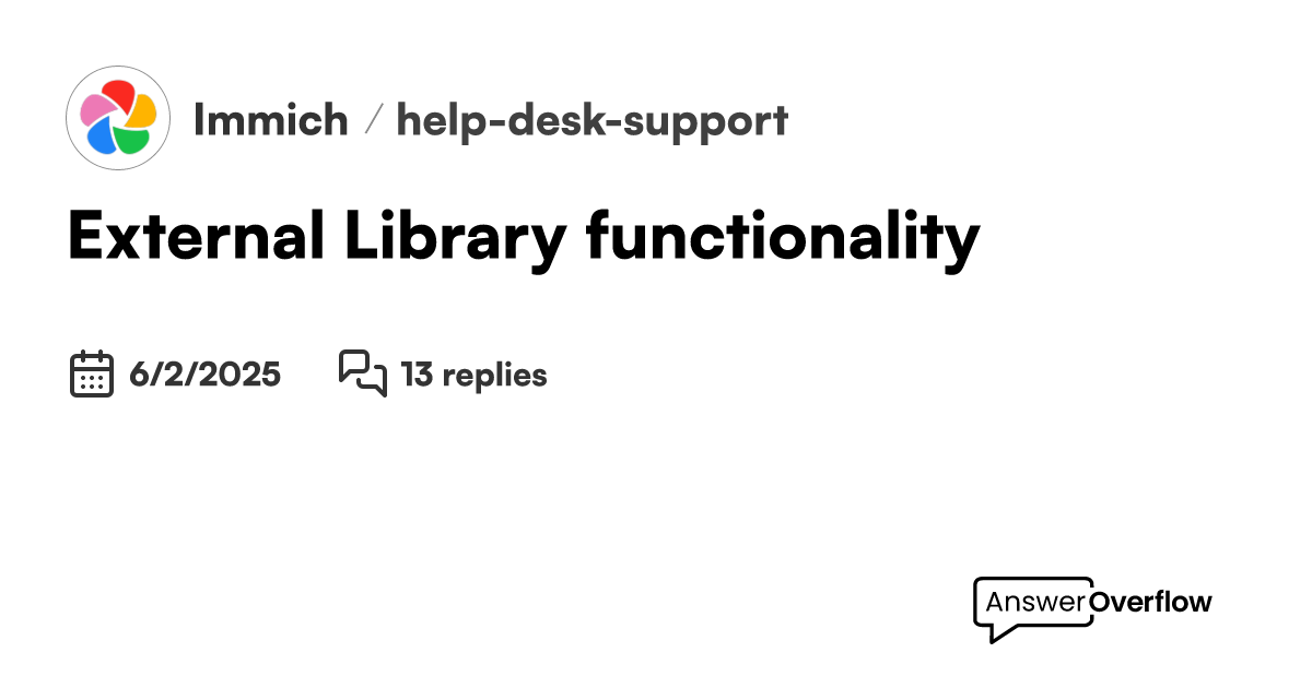 External Library functionality - Immich