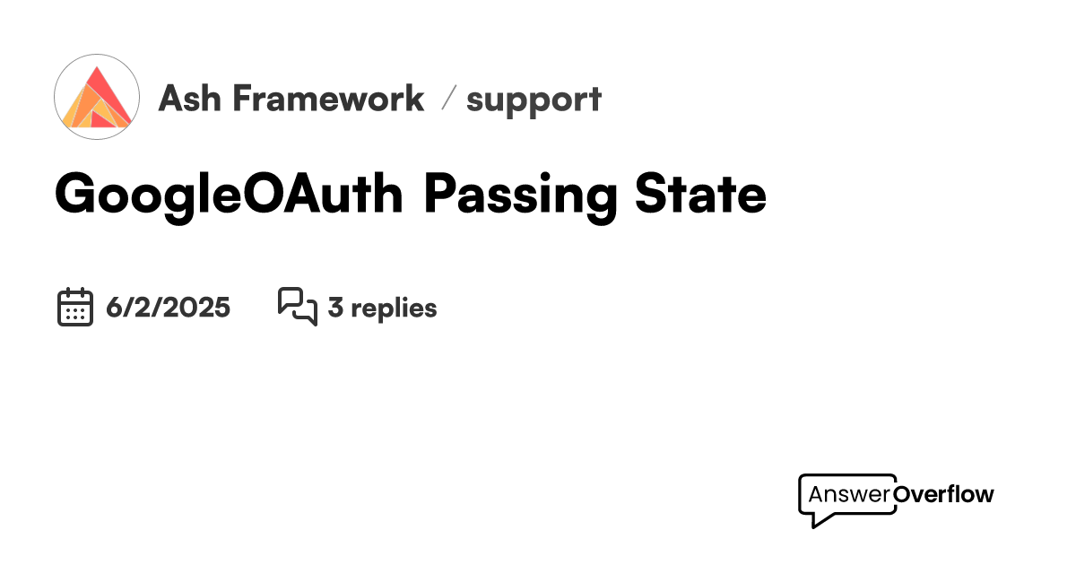 Google/OAuth Passing State - Ash Elixir