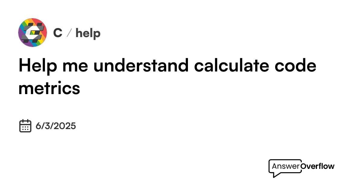 Help me understand calculate code metrics - C#