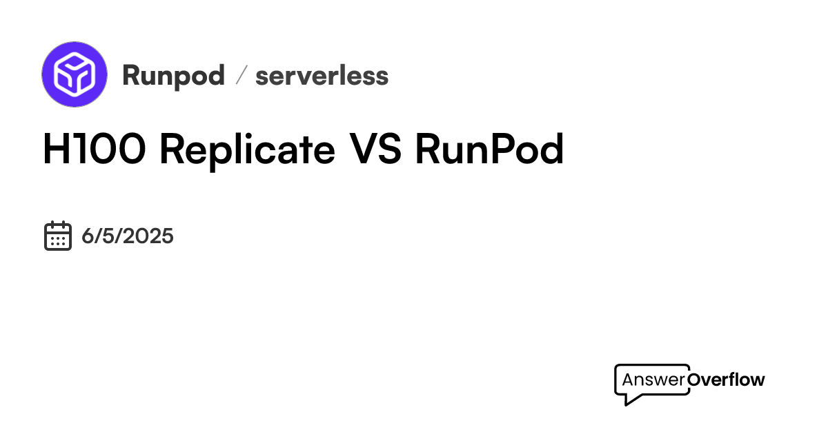 H100 Replicate VS RunPod - Runpod