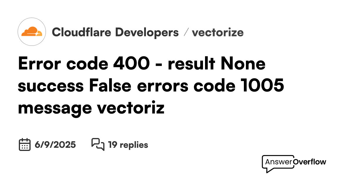 Error Code 400 Result None Success False Errors Code