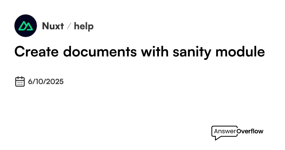 Create documents with sanity module - Nuxt