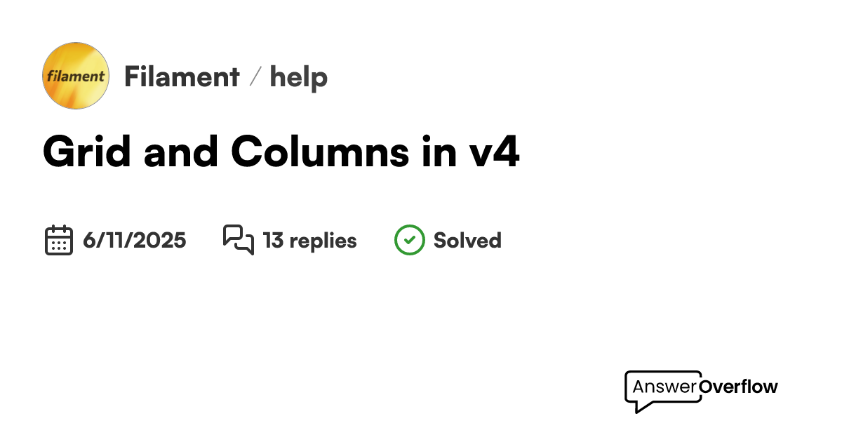 Grid and Columns in v4 - Filament