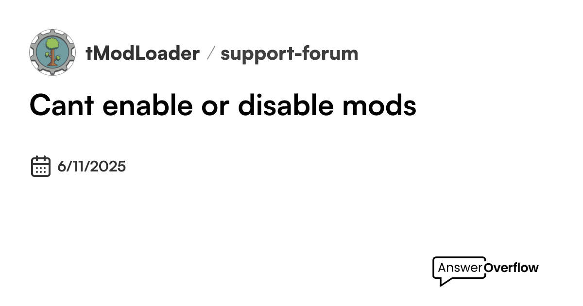 Can't enable or disable mods - tModLoader