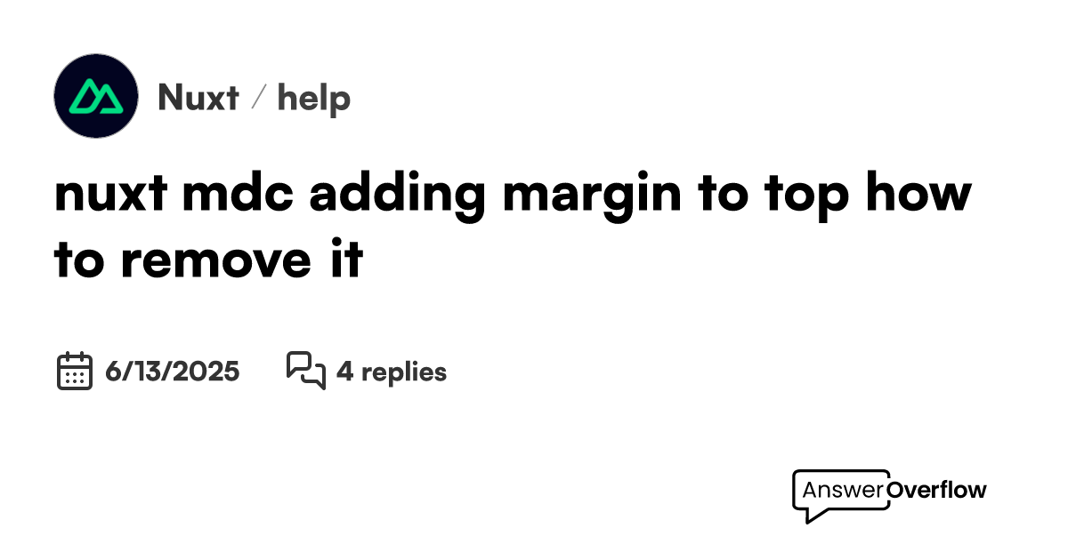 nuxt mdc adding margin to top how to remove it? - Nuxt