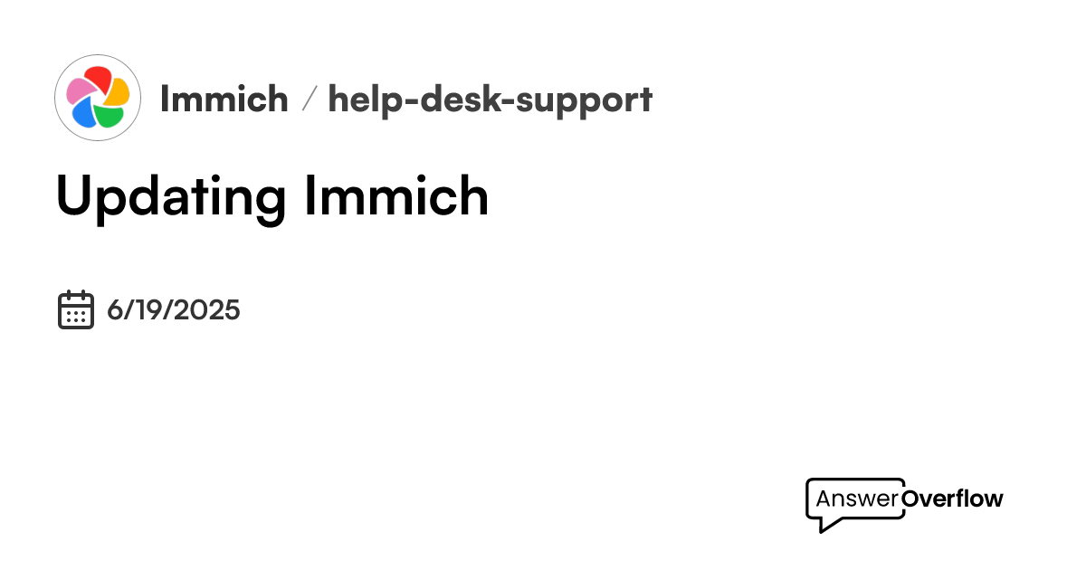 Updating Immich - Immich
