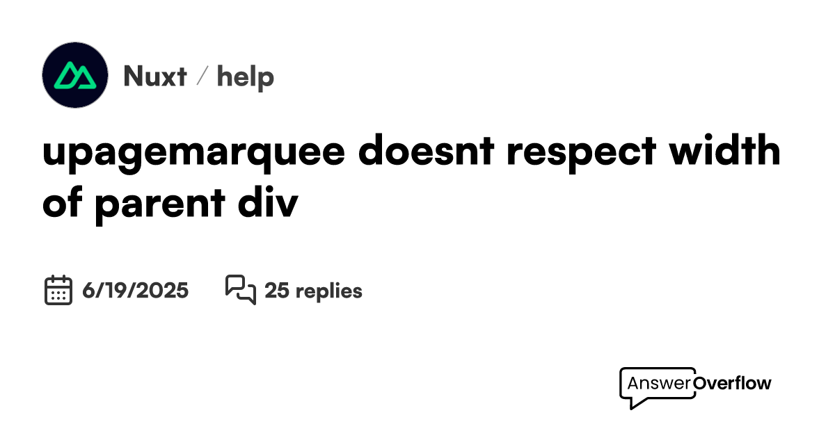 upagemarquee doesn't respect width of parent div? - Nuxt