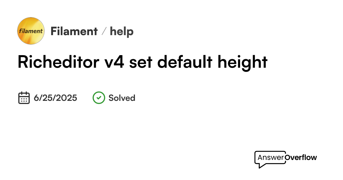 Richeditor v4, set default height - Filament