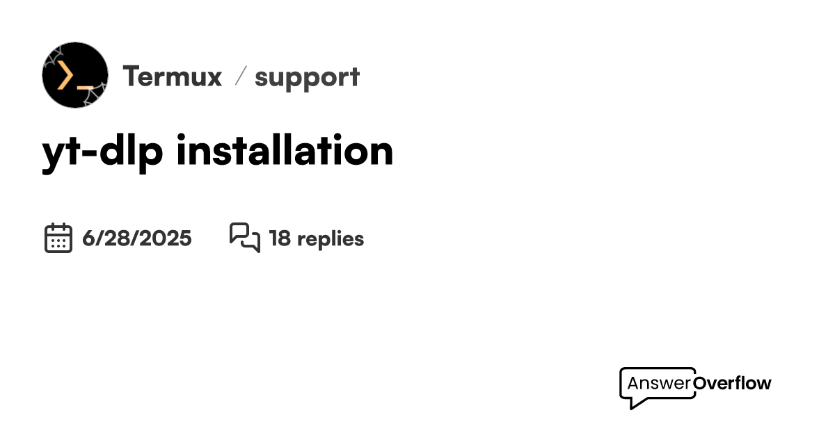 yt-dlp installation - Termux