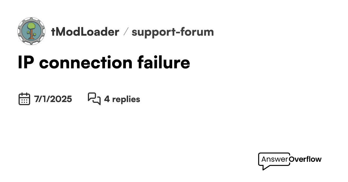 IP connection failure - tModLoader