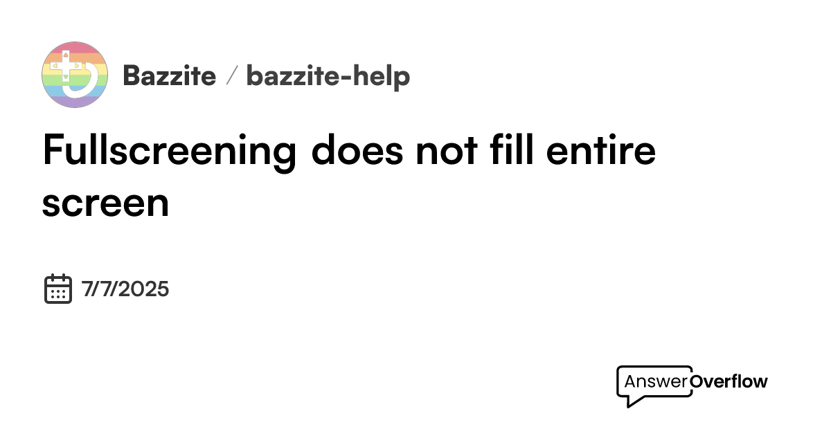 Fullscreening does not fill entire screen - Universal Blue