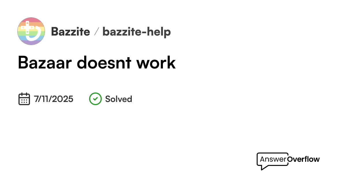 Bazaar doesn't work - Bazzite