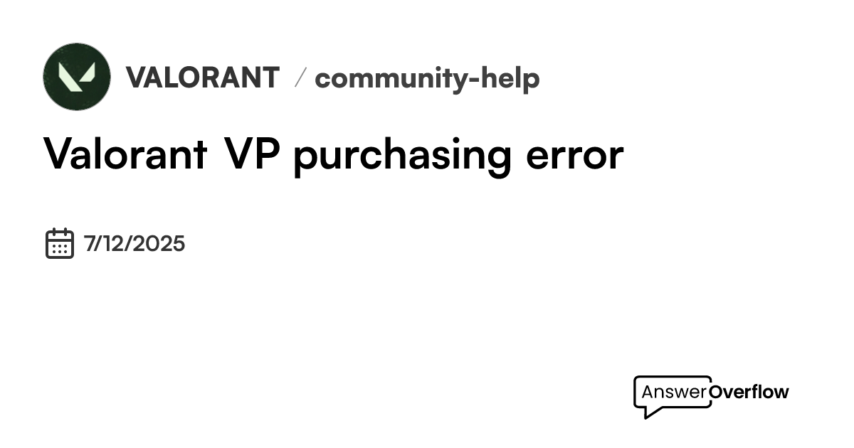 Valorant VP purchasing error - VALORANT