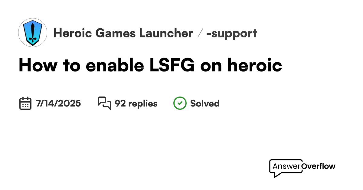 How to enable LSFG on heroic - Heroic Games Launcher