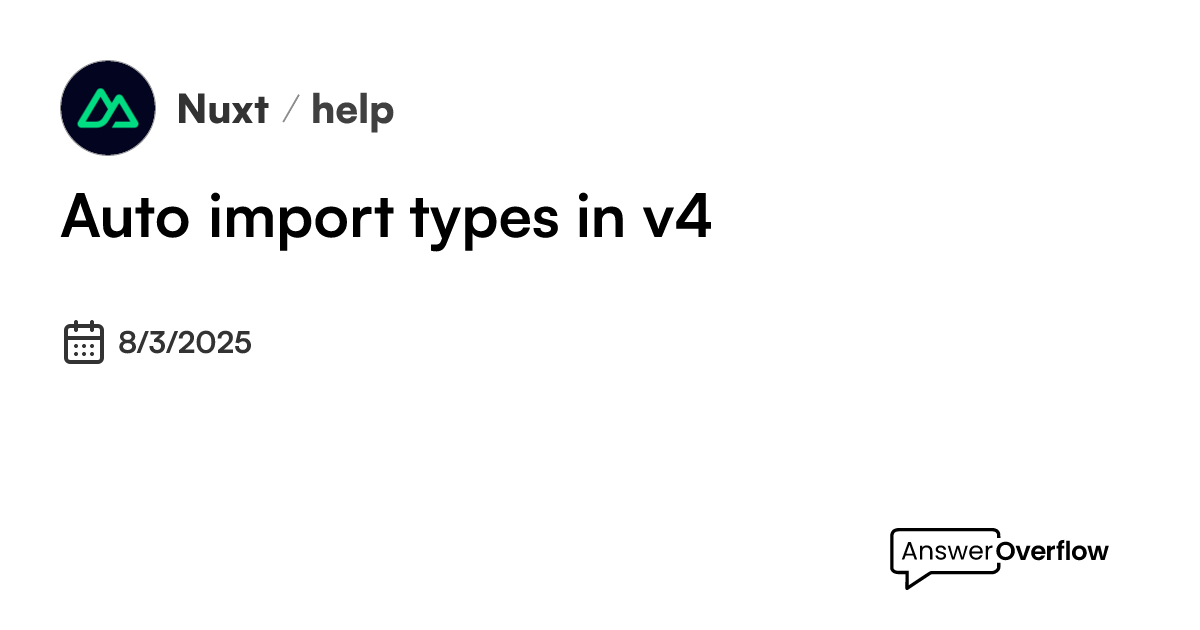 Auto import types in v4 - Nuxt