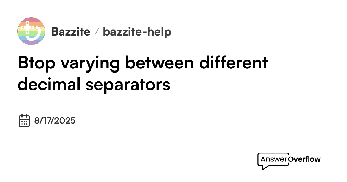 Btop varying between different decimal separators - Bazzite