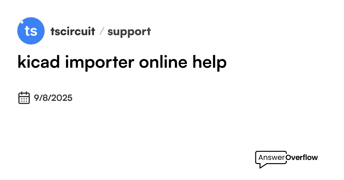 kicad importer online help - tscircuit