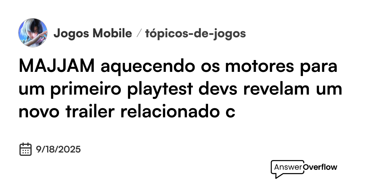 MAJJAM: “aquecendo os motores” para um primeiro playtest, devs revelam ...