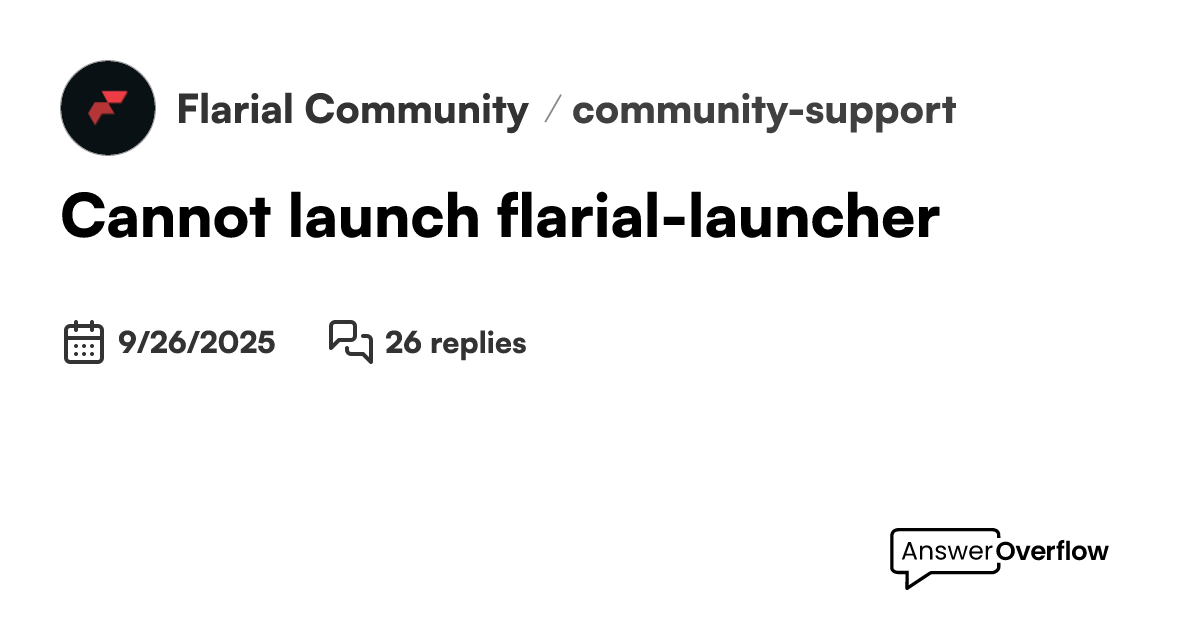 Cannot launch flarial-launcher - Flarial Community