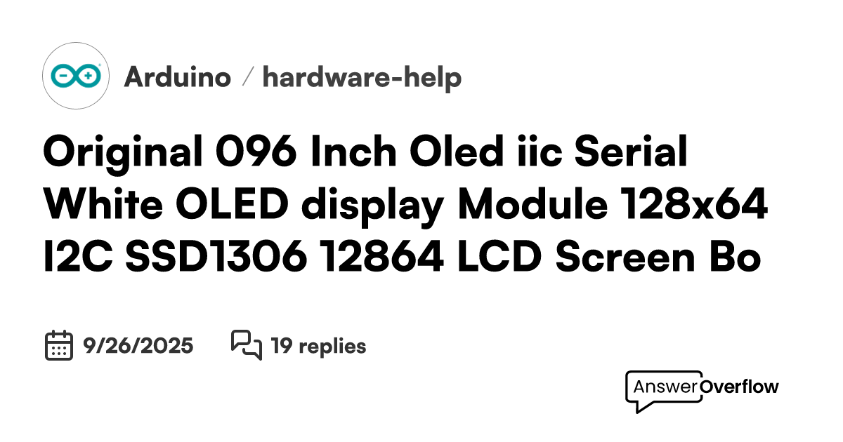 Original 0.96 Inch Oled iic Serial White OLED display Module 128x64 I2C ...