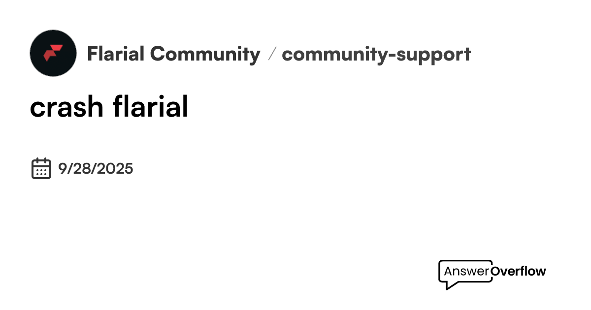 crash flarial - Flarial Community