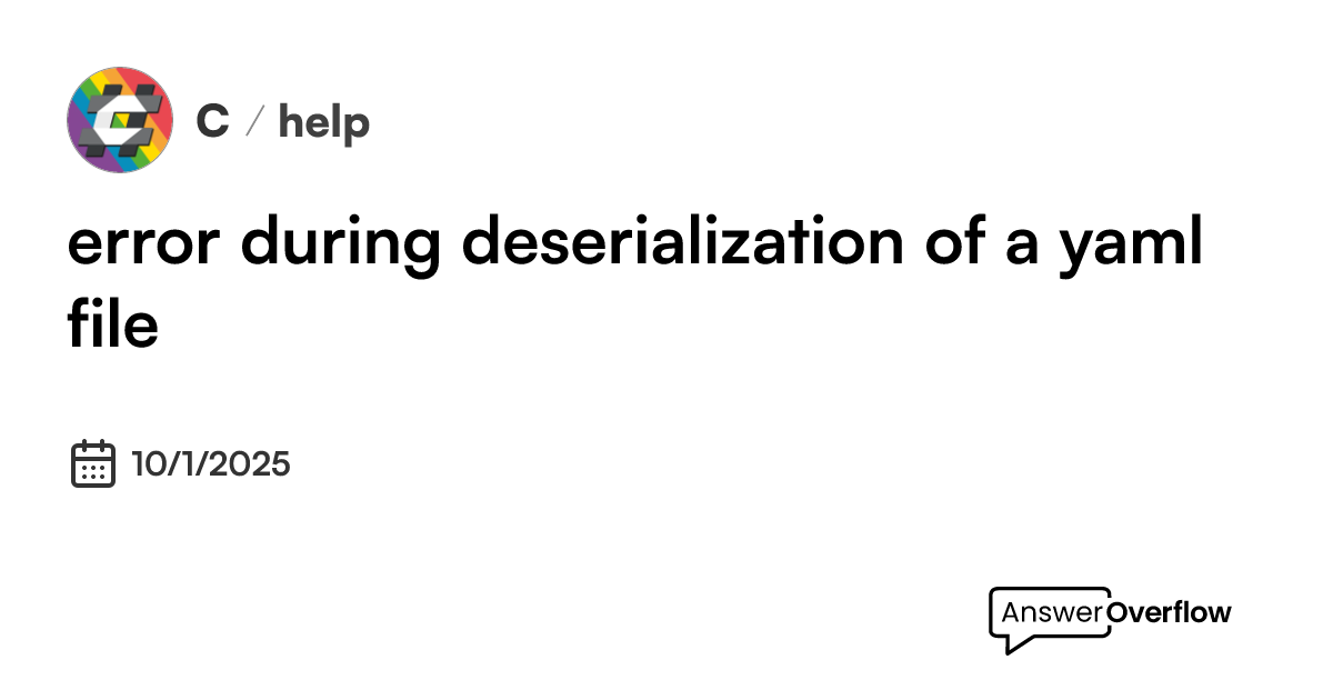 error during deserialization of a yaml file - C#