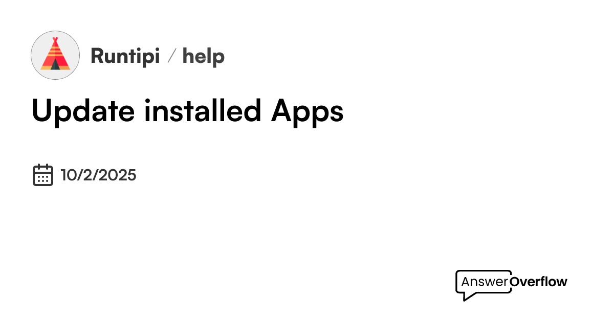Update installed Apps? - Runtipi