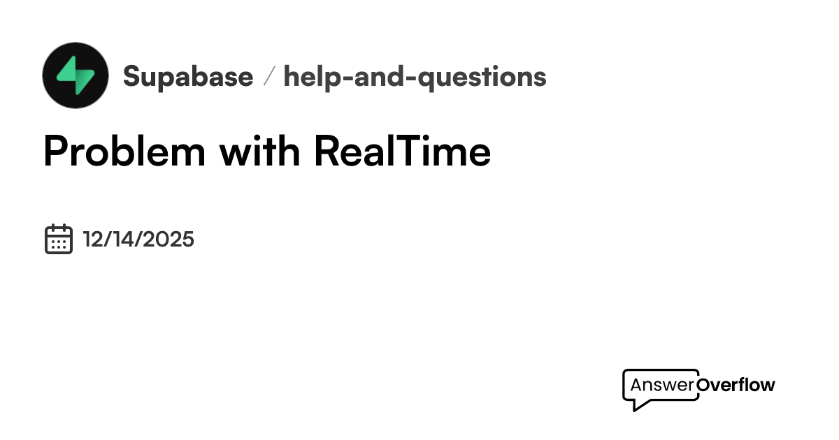 Problem with RealTime - Supabase