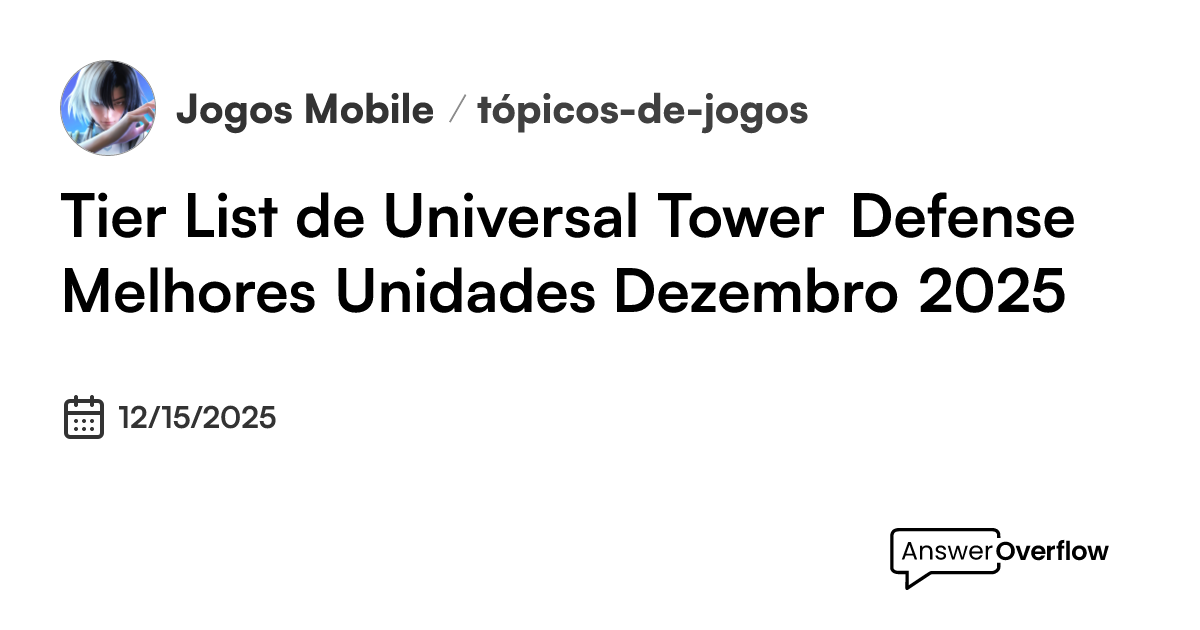 Tier List de Universal Tower Defense – Melhores Unidades (Dezembro 2025 ...